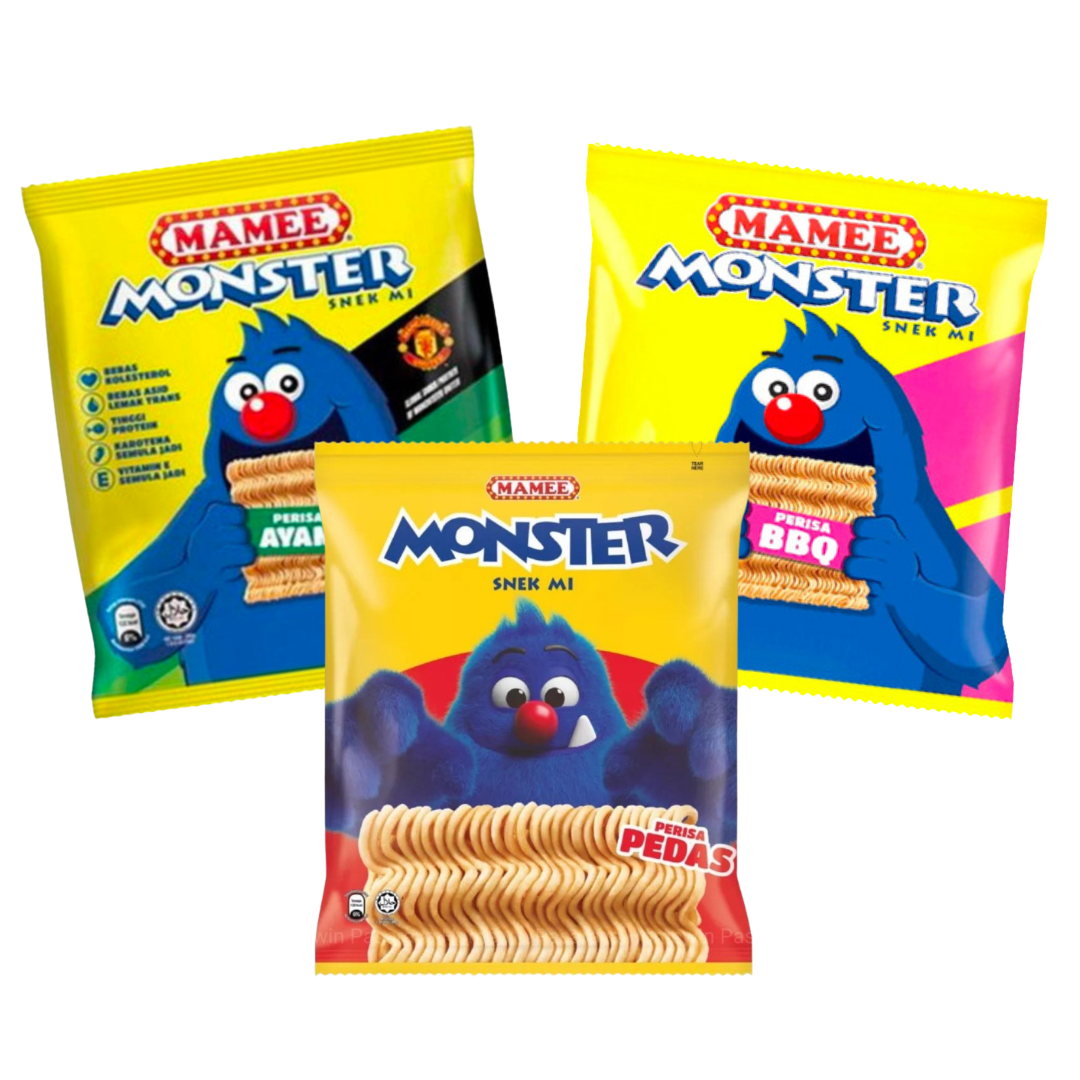 Mamee Monster Noodle Snack Family Pack (25g x 8 Packs) (Hot & Spicy ...