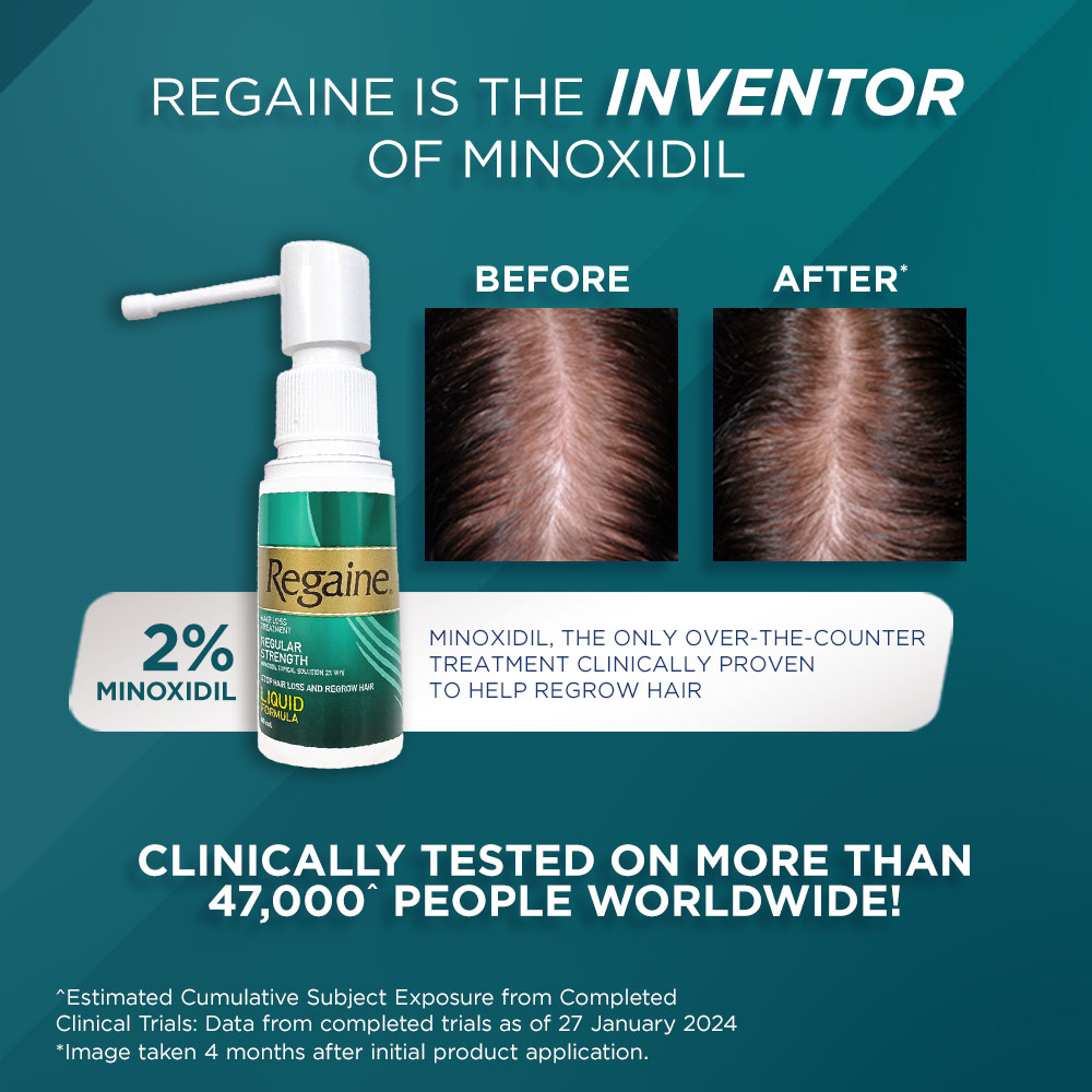 Regaine Regular Strength Minoxidil Topical Solution 2% Minoxidil ...