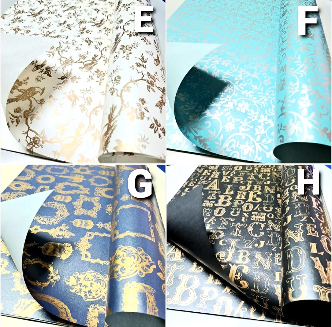 [5 Sheets Bundle] [WRP 27] Wrapping Paper | Gift Wrapper | Metallic ...