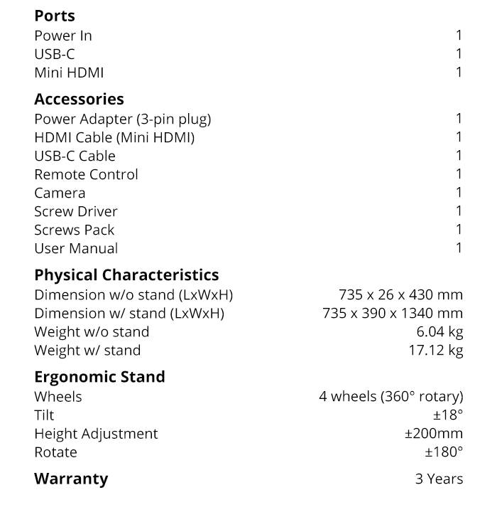 PRISM+ Roam Ultra 32 Lifestyle Smart Display| 32" Touchscreen 4K UHD ...