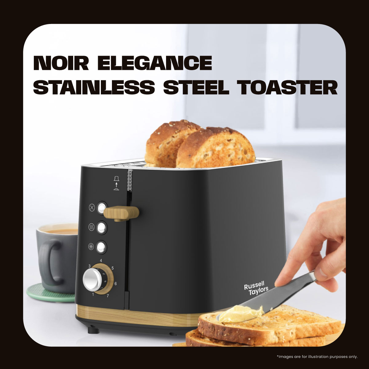 Russell Taylors Noir Series 7-Shade Stainless Steel Toaster RT30 With ...