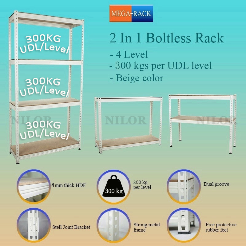 Metal Rack Boltless Shelf Adjustable Rack Home kitchen Storage Multi ...
