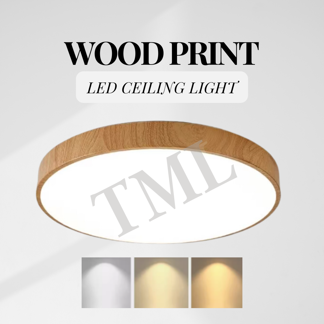 TML 24W 36W Nordic Minimal LED Ceiling Light Wood Laminate Frame ...