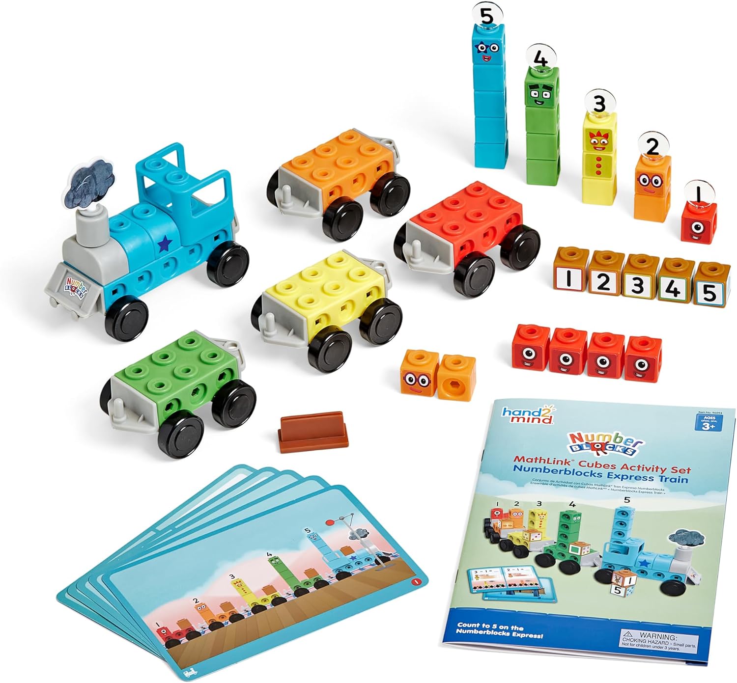 hand2mind Numberblocks Express Train MathLink Cubes Activity Set ...