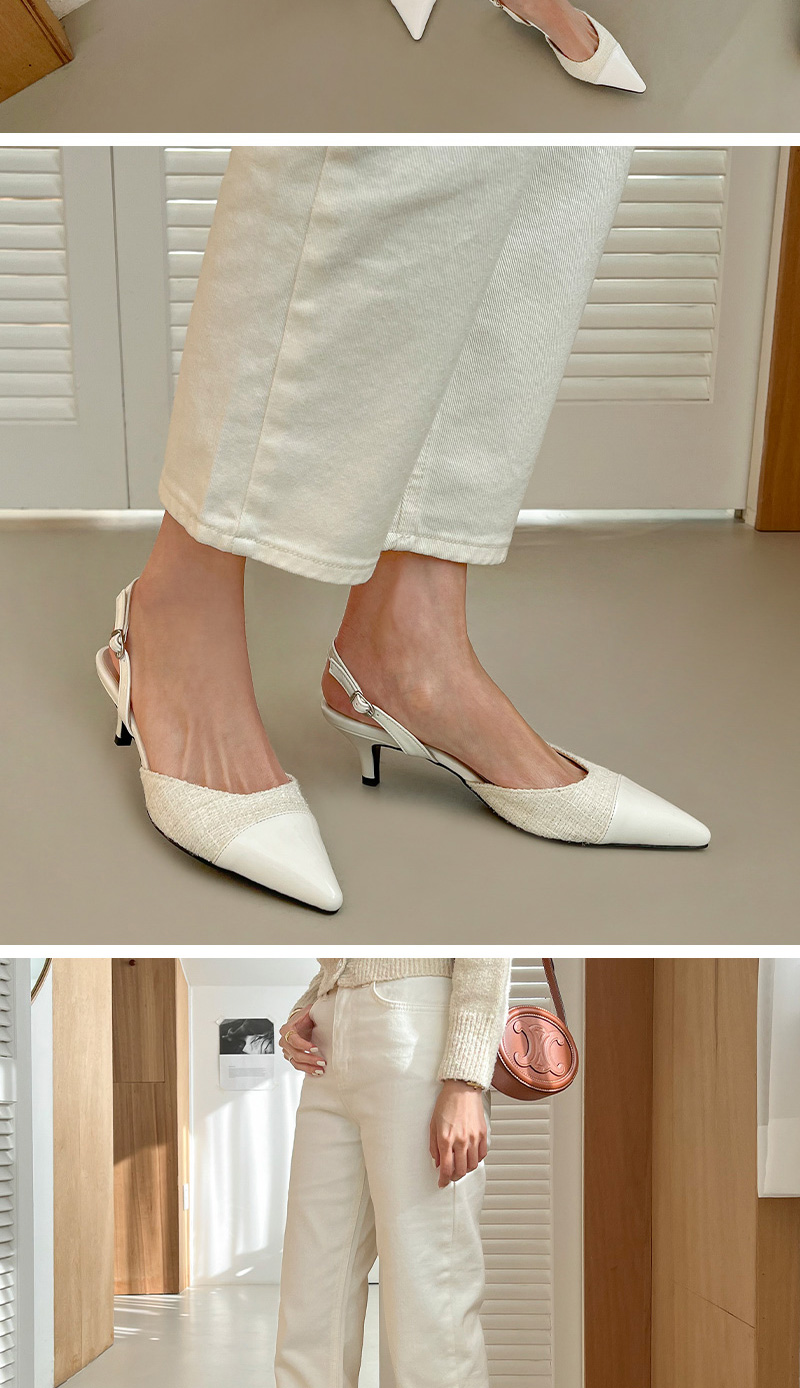 [SAPPUN] Epney Tweed two tone Slingback heels (5/7cm) | Shopee Singapore