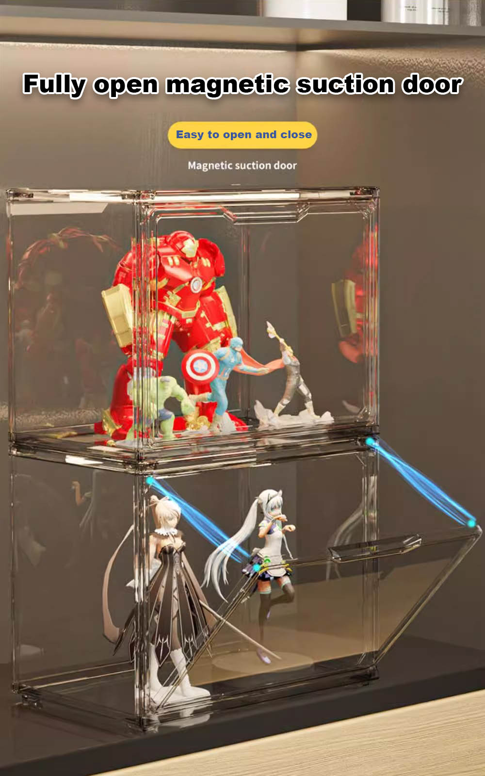 Full Clear Acrylic Popmart Display Box Transparent Storage Box ...