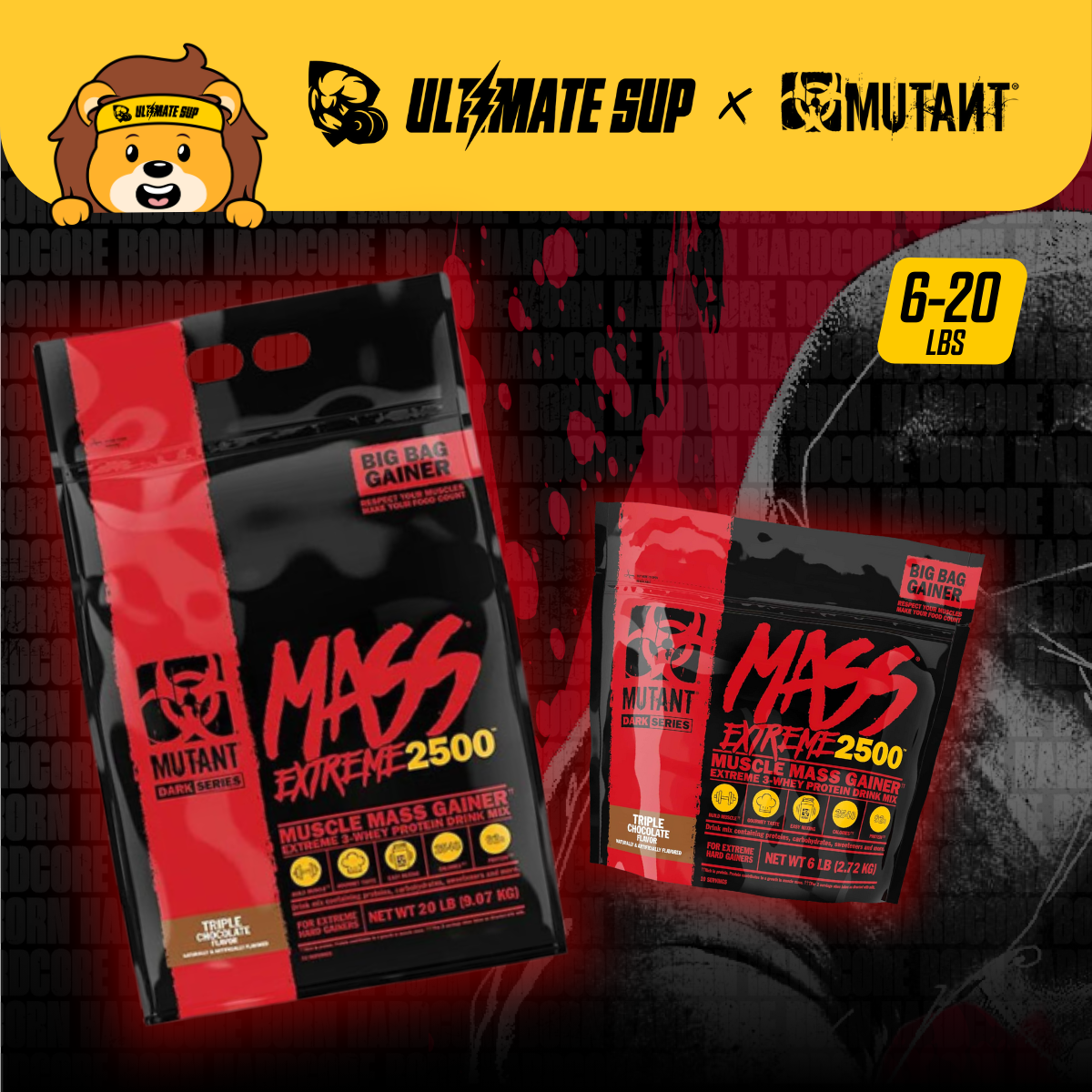 Mutant MASS EXTREME 2500, Muscle Mass Gainer, Whey Protein with high calories for extreme hard ...