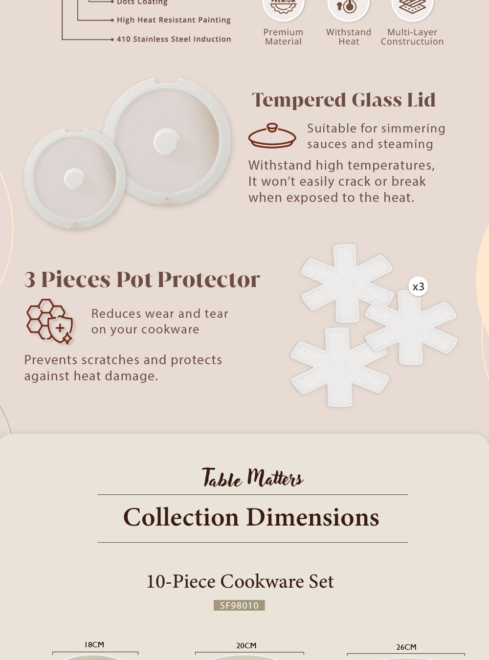 Table Matters -SnapChef Cookware Set with Detachable Handles [Frying ...