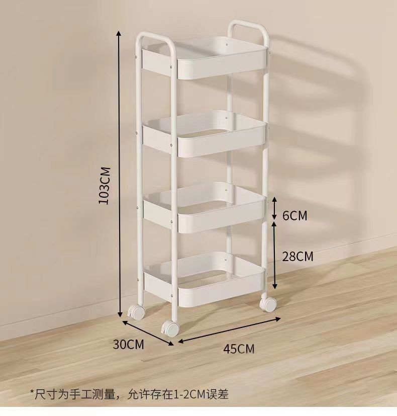 【SG Stock】 All metal Movable Storage Rack Bathroom Trolley Rack Kitchen ...
