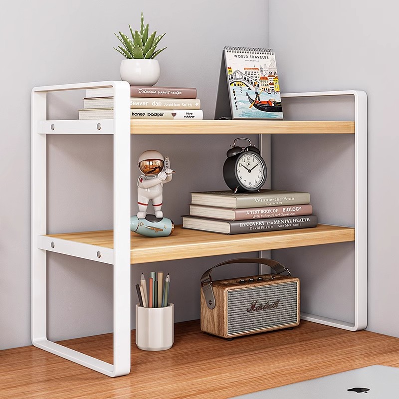 PM Desktop Rack Desktop Simple Multi-layer Book Shelf Office Desk Shelf ...