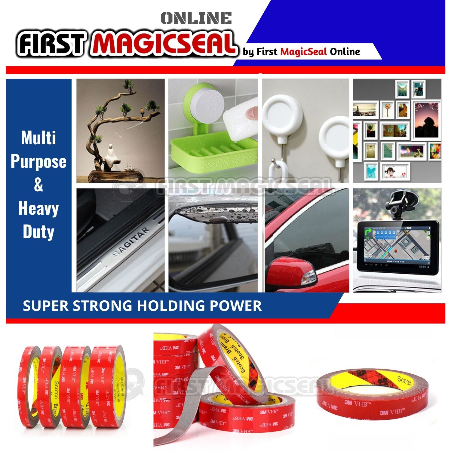 (SG Seller) 3M™ VHB™ 5608A-GF Acrylic Foam Double-Sided Tape Super Strong Outdoor Mounting Tape ...