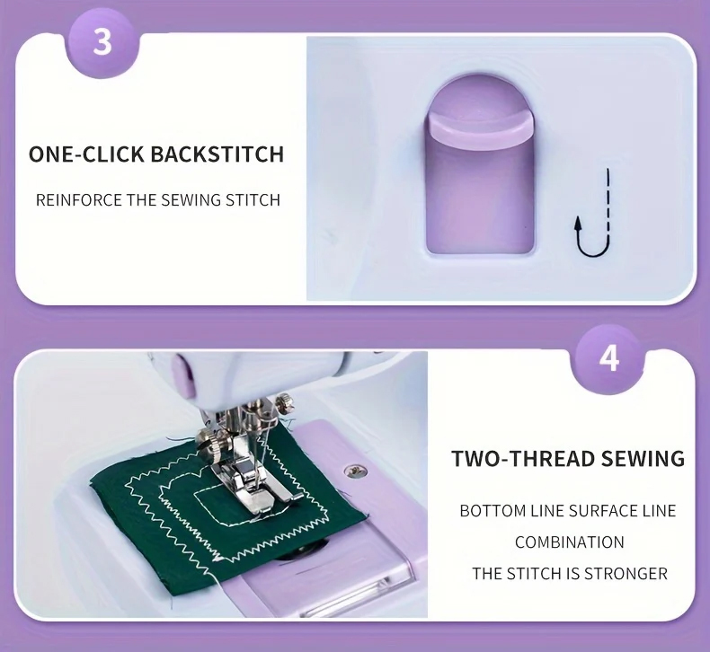 🔥SHIP IN 24H🔥 Portable mini sewing machine Electric Mini Home Use ...