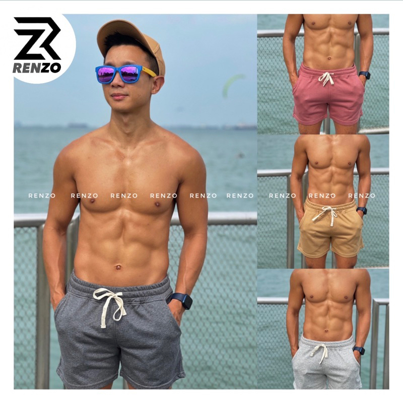 🇸🇬RENZO Premium Cotton Shorts Boxers Sports Running Jogging Gym Fitness Home wear Casual Lounge ...