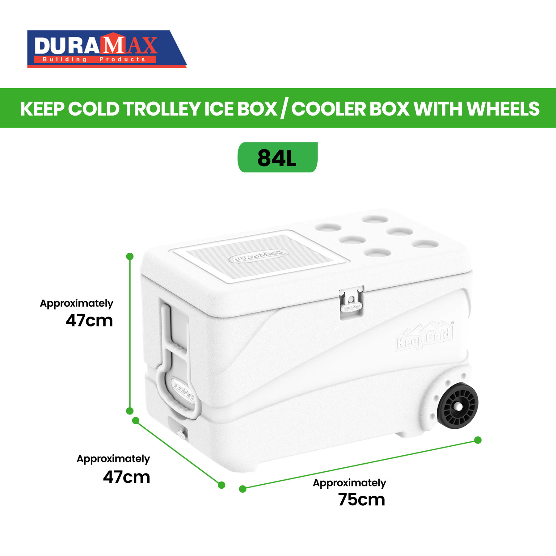 Duramax Keep Cold Ice Box / Cooler Box With Wheels / Trolley Ice Box (30L/ 45L/ 46L/ 70L/ 84L ...