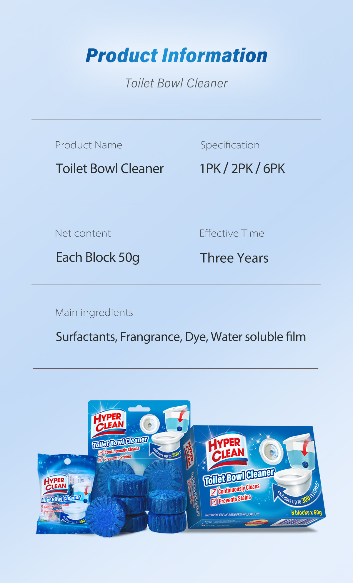 HYPER CLEAN Toilet Cleaner Tablet Auto Toilet Bowl Cleaner Fast Toilet ...