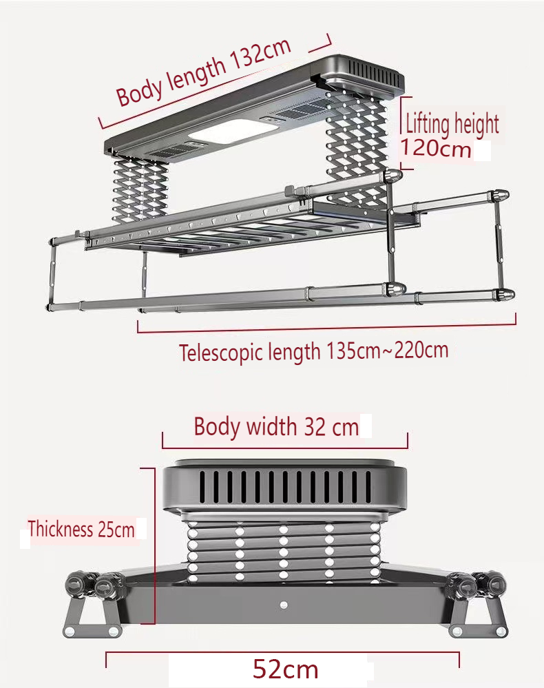 Automated Laundry Rack Electric Smart Clothes Drying Pole Laundry ...
