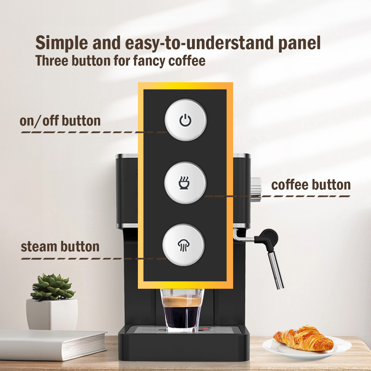 PowerPac Coffee Maker High Pressure 1.2L Water Tank, Coffee Machine ...