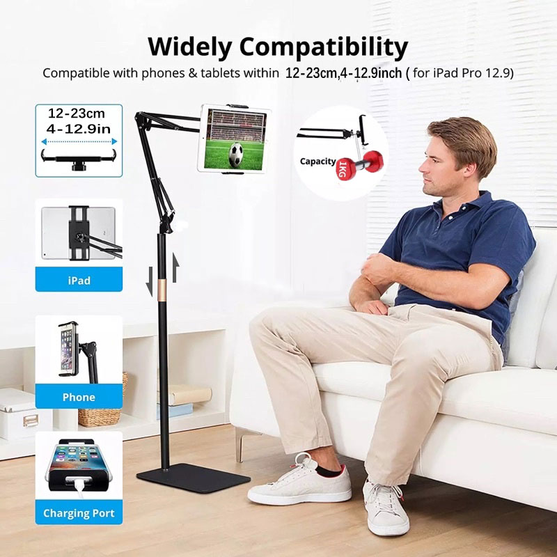 Floor Tablet Phone Stand Holder Support 12.9 Lounger Bed Mount 175cm ...