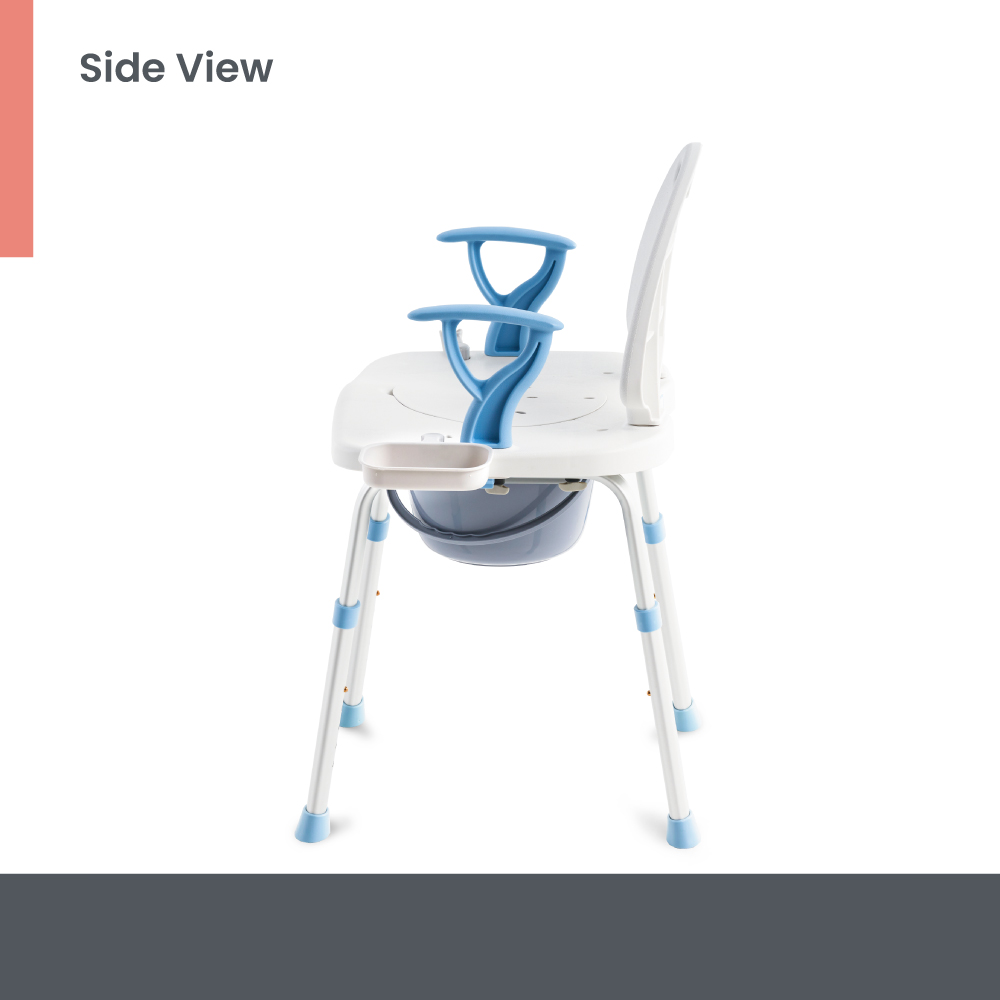Bion Commode Shower Chair C100 | Removable Bucket, ABS Seat & Backrest ...