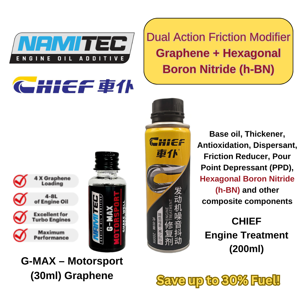 Dual Action Friction Reducing Additive. Namitec G-MAX Graphene + CHIEF Engine Oil Treatment ...