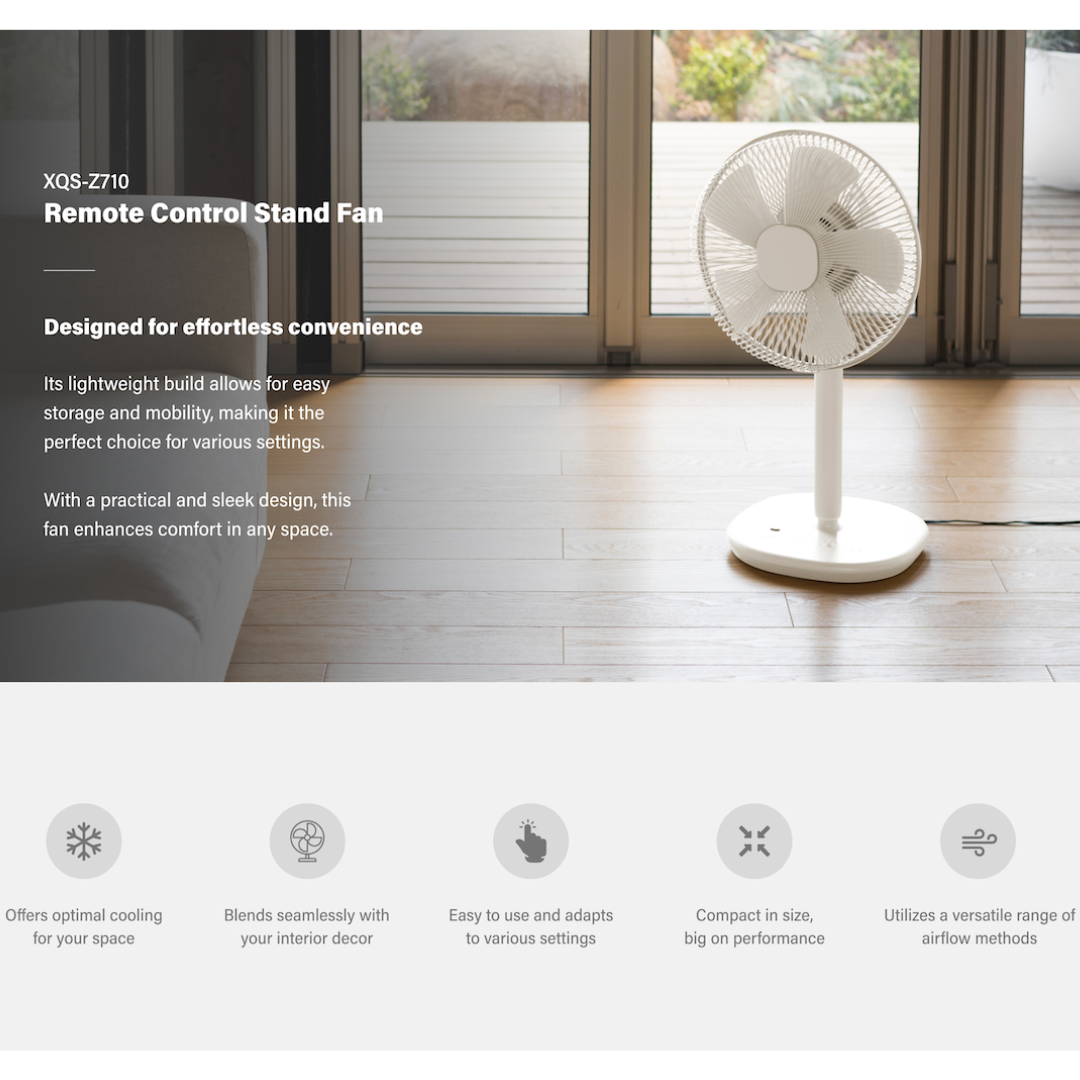 ±0 Silent Electric Stand Fan Z710 | Yellow/Pink Beige/White | Lightweight Cooling 5 Modes Auto ...