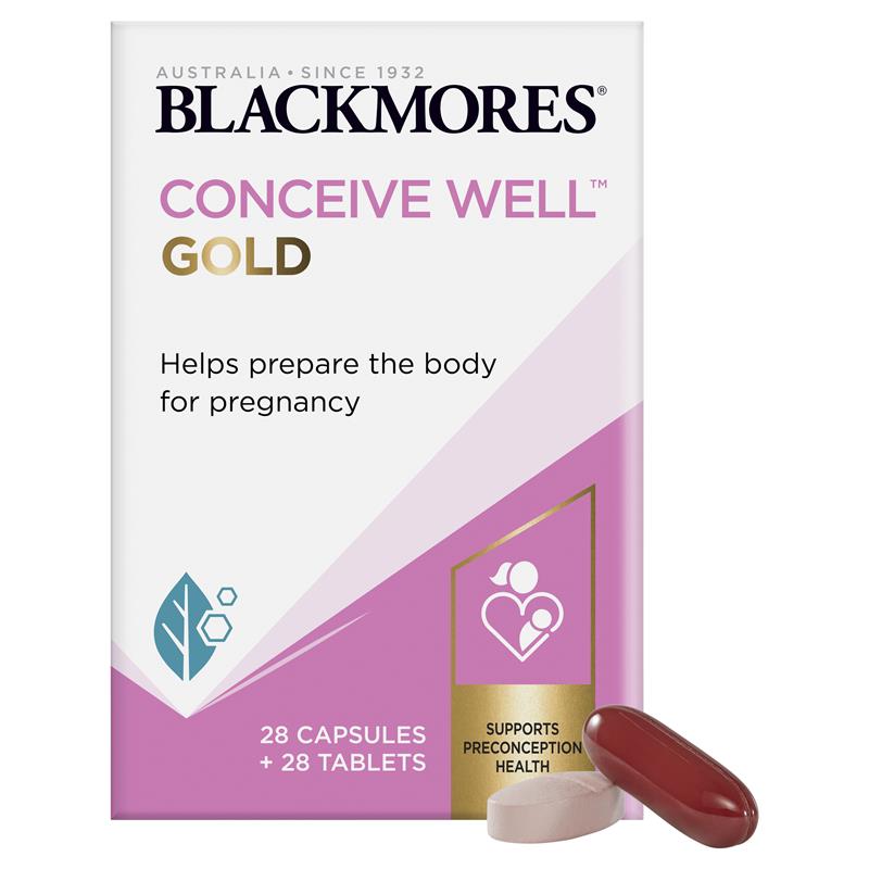 Blackmores Conceive Well Gold 28 Tablets & 28 Capsules (56 Count ...