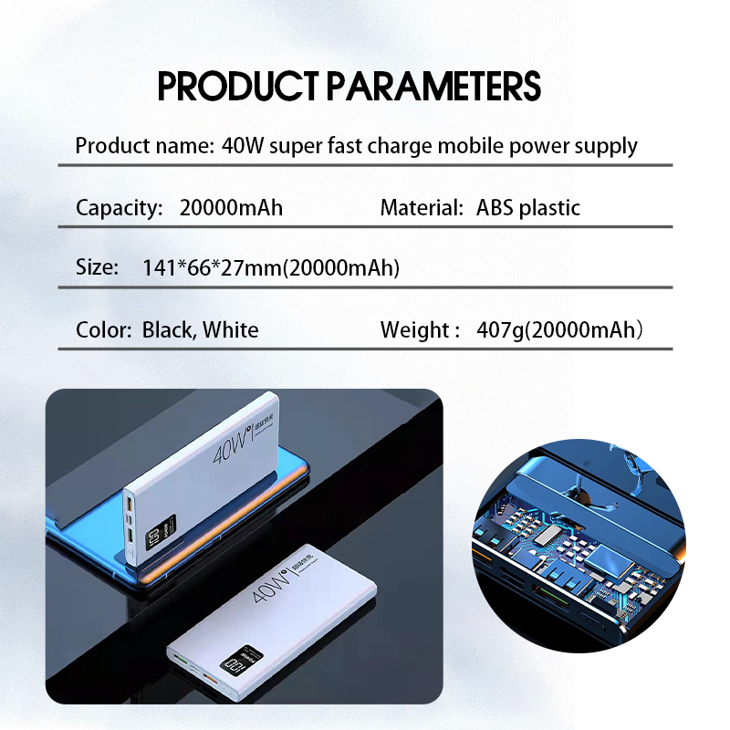【CCC Certification】40W 20000mAh Super Fast Charge Powerbank Flash ...