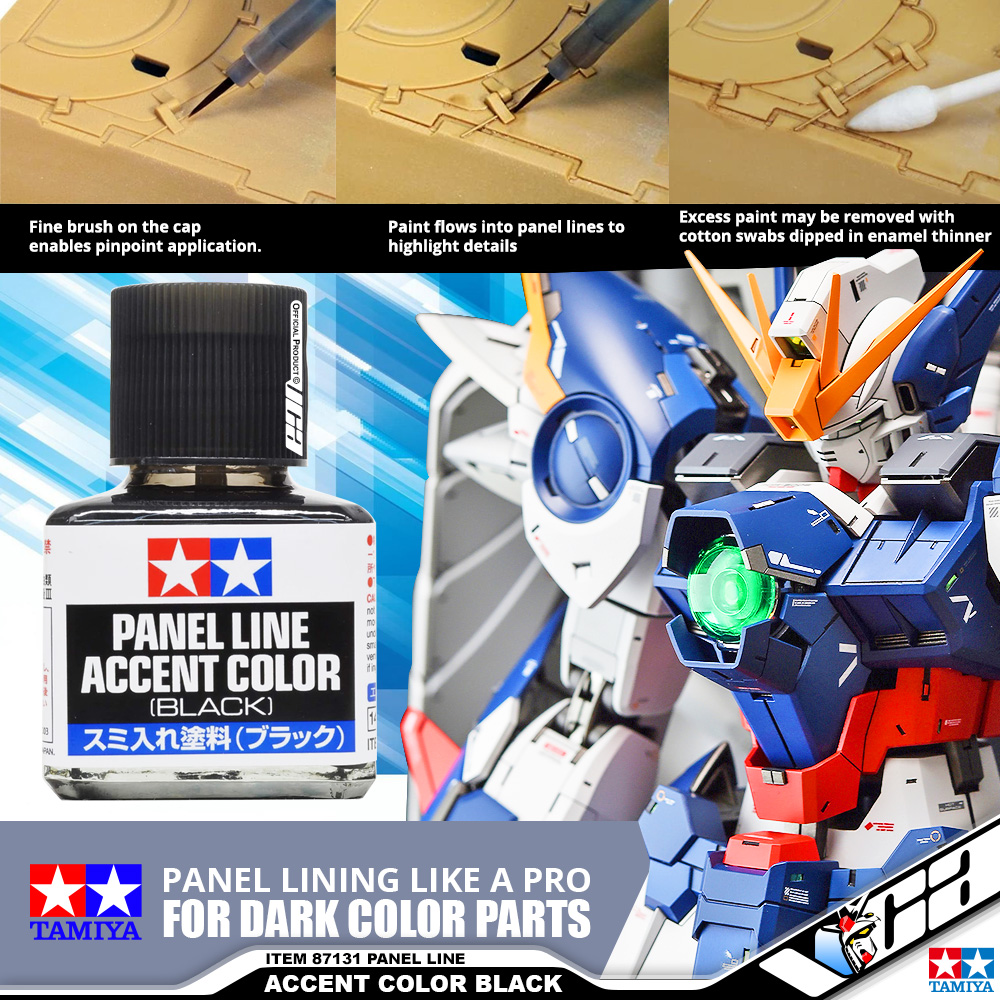 ⭐ TAMIYA 87131 PANEL LINE ACCENT COLOR BLACK PLASTIC MODEL ACTION ...