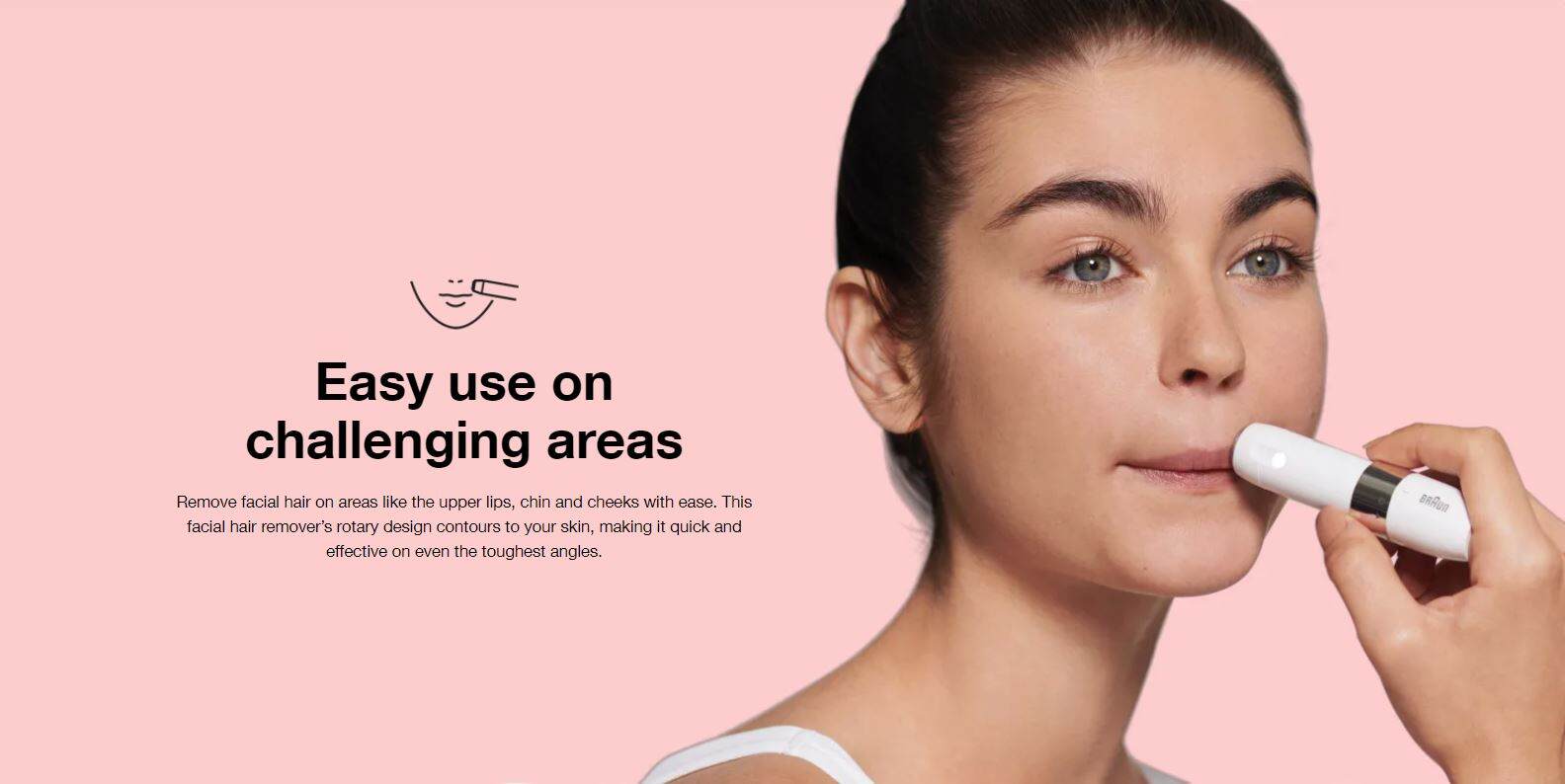 Braun FS1000 Face Mini Trimmer Portable Everyday Hair Removal for Women ...