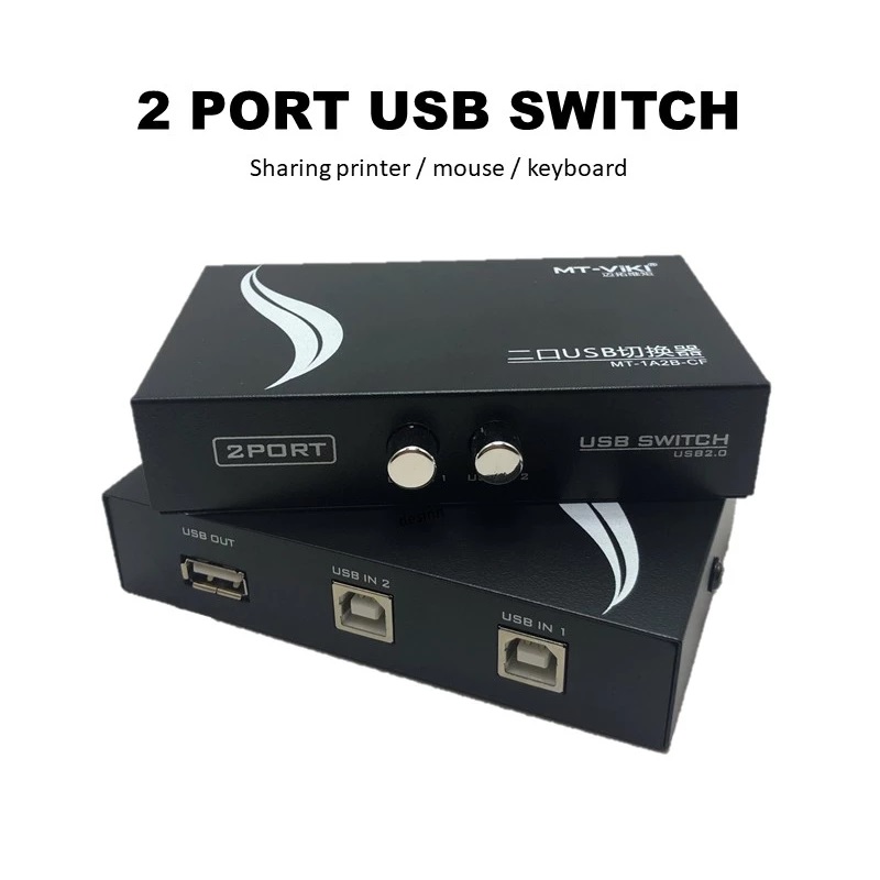 USB 2.0 Manual Sharing Switch 2 Port HUB Adapter Usb Sharing Device ...
