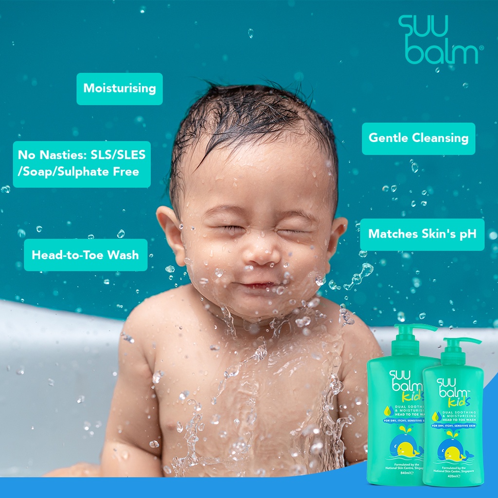 [Kids/Bundle] Suu Balm Kids Creamy Head To Toe Wash (Soothing & Gentle ...