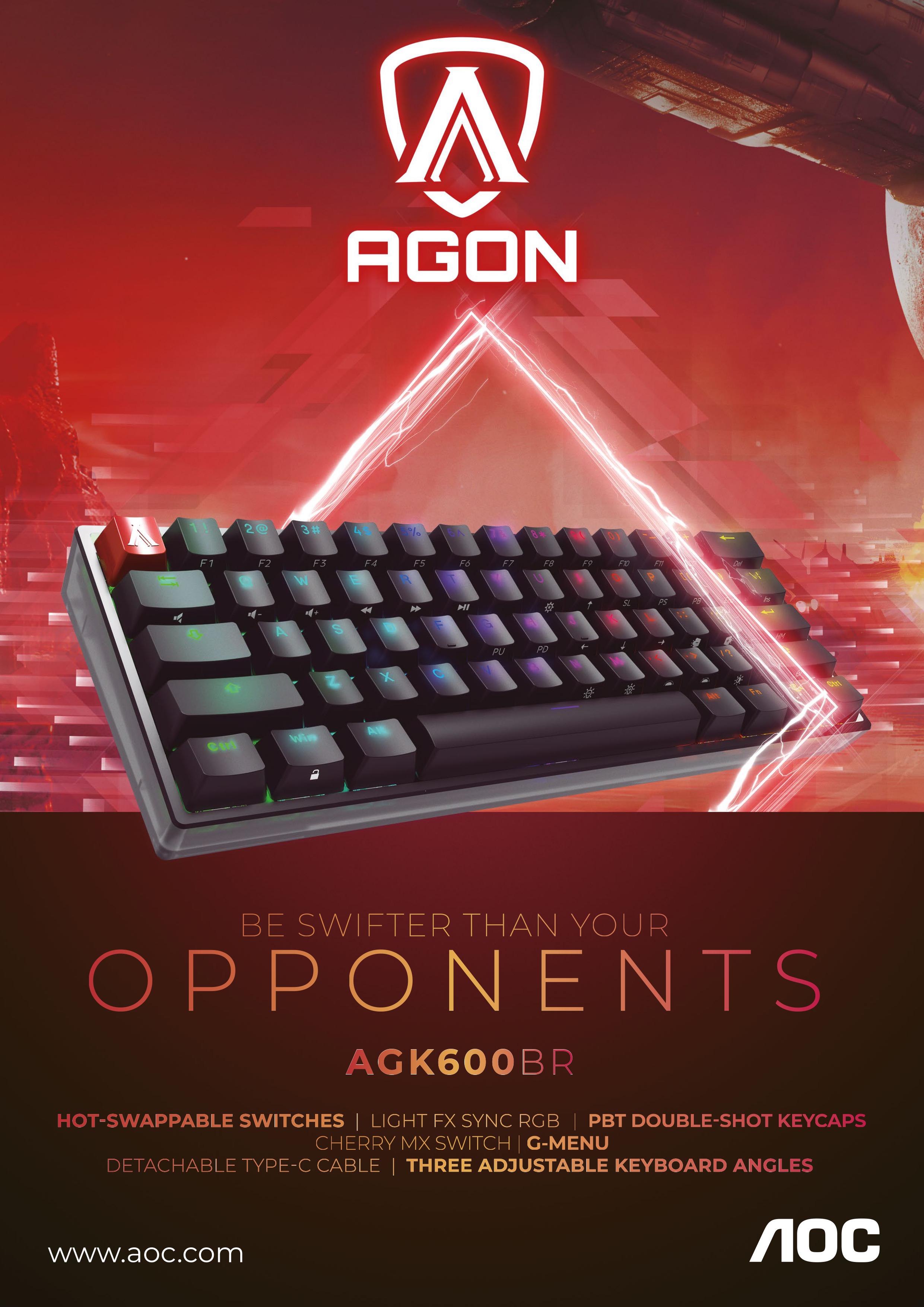AOC AGON AGK600 Hot Swappable RGB Gaming Keyboard | Shopee Singapore