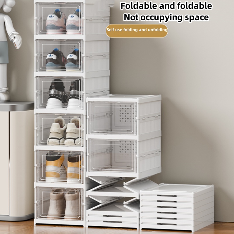 【SG STOCK】Shoe Box Foldable Storage Box Installation Free Cabinet ...