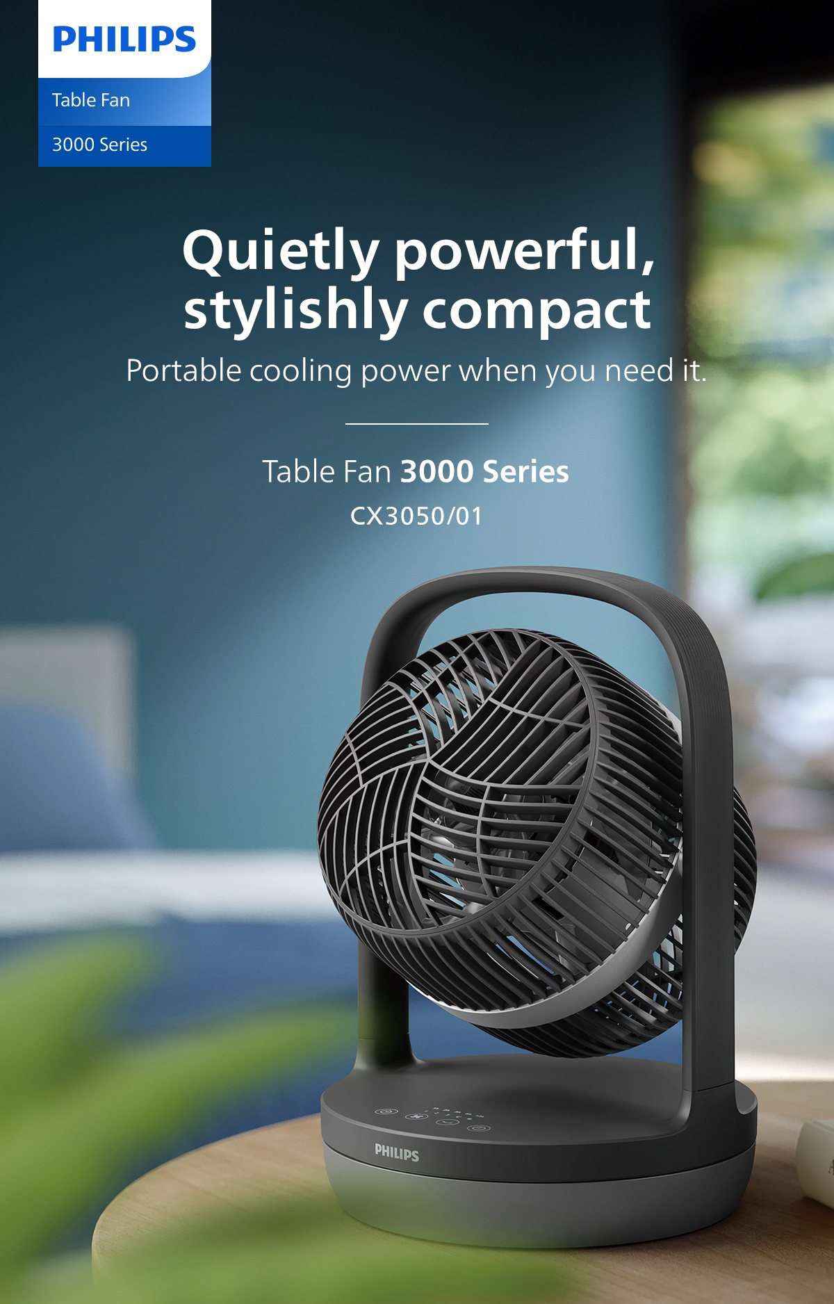 (NEW) (EXCLUSIVE) PHILIPS Table Fan 3000 Series - CX3050/01, Powerful ...