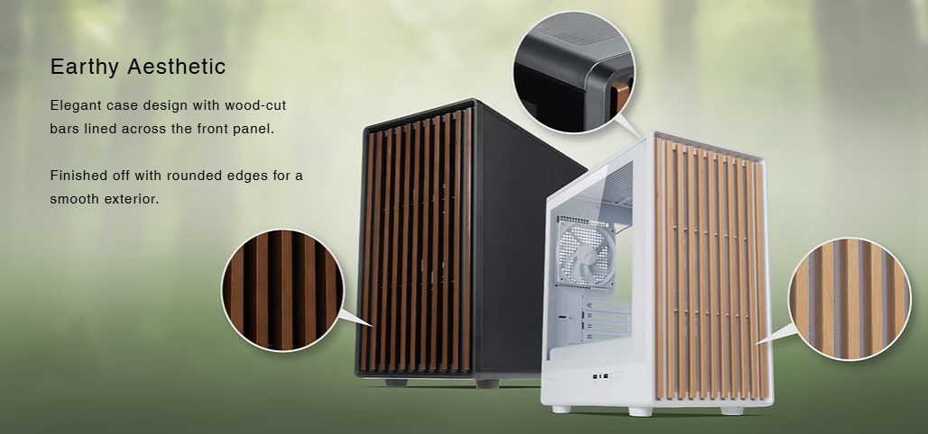Tecware Timber M MATX CASE WITH 4 Fans Black/White (1 YEAR WARRANTY BY ...