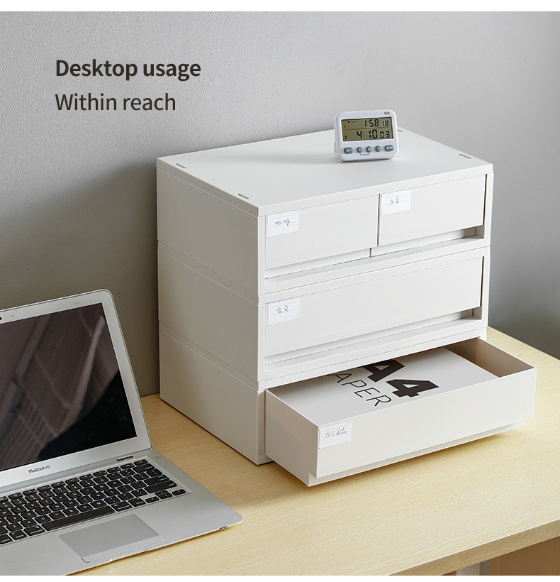 (HOME+) Drawer Style Storage Box Desktop File Storage Box | Shopee ...
