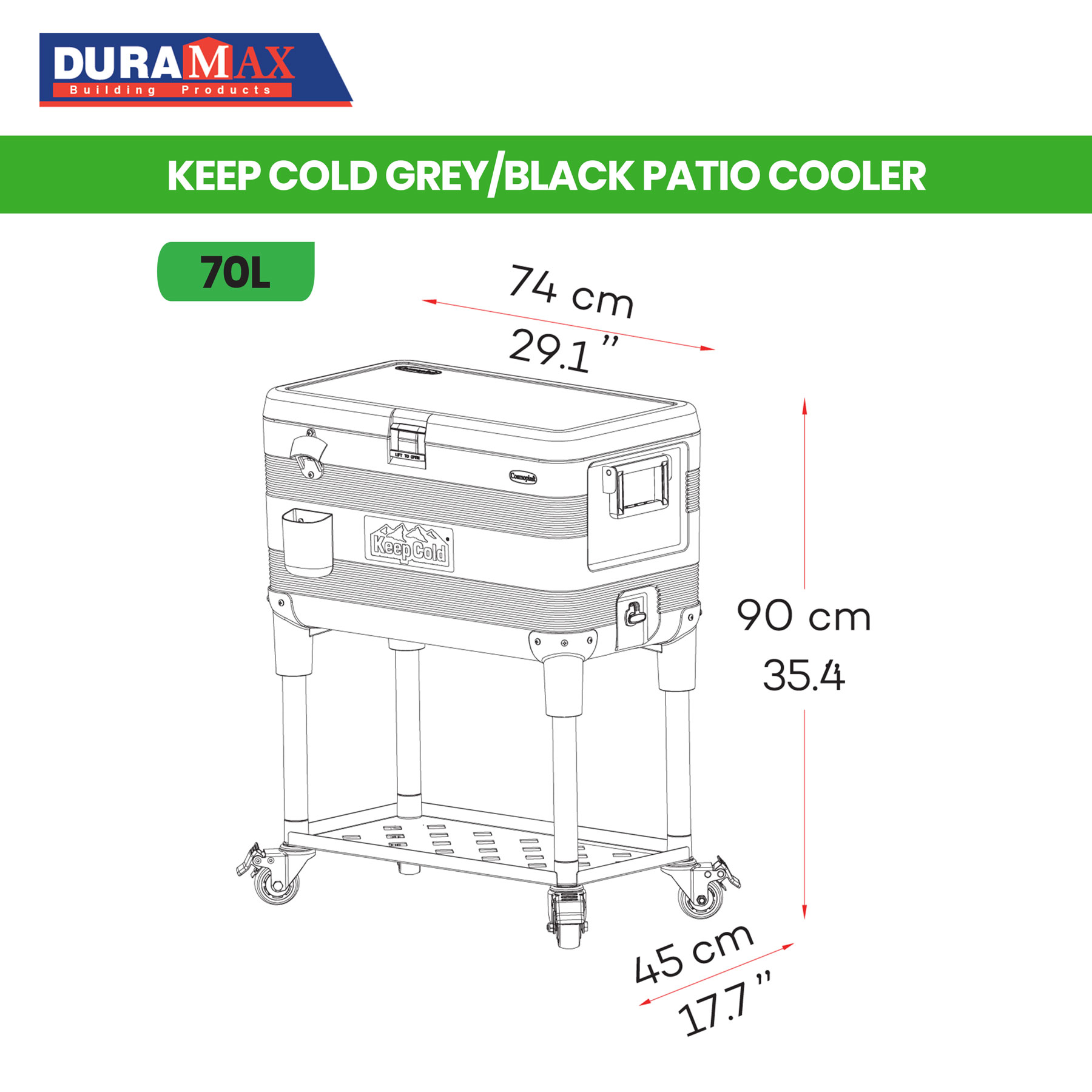 Duramax Keep Cold Ice Box / Cooler Box With Wheels / Trolley Ice Box (30L/ 45L/ 46L/ 70L/ 84L ...