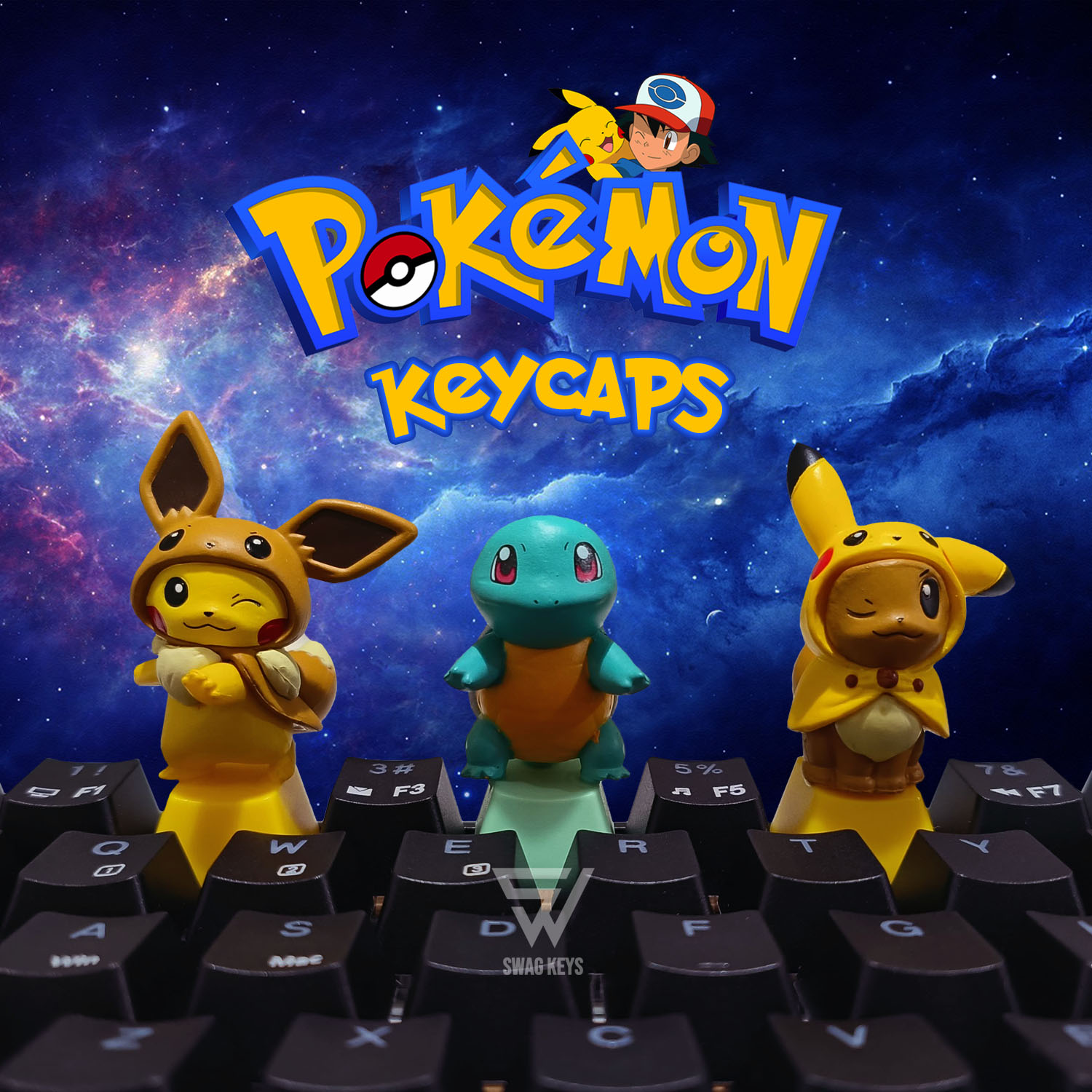【SG】Pokémon 3D Keycaps | - Custom 3D Cute Japanese Keycaps | Keyboard ...