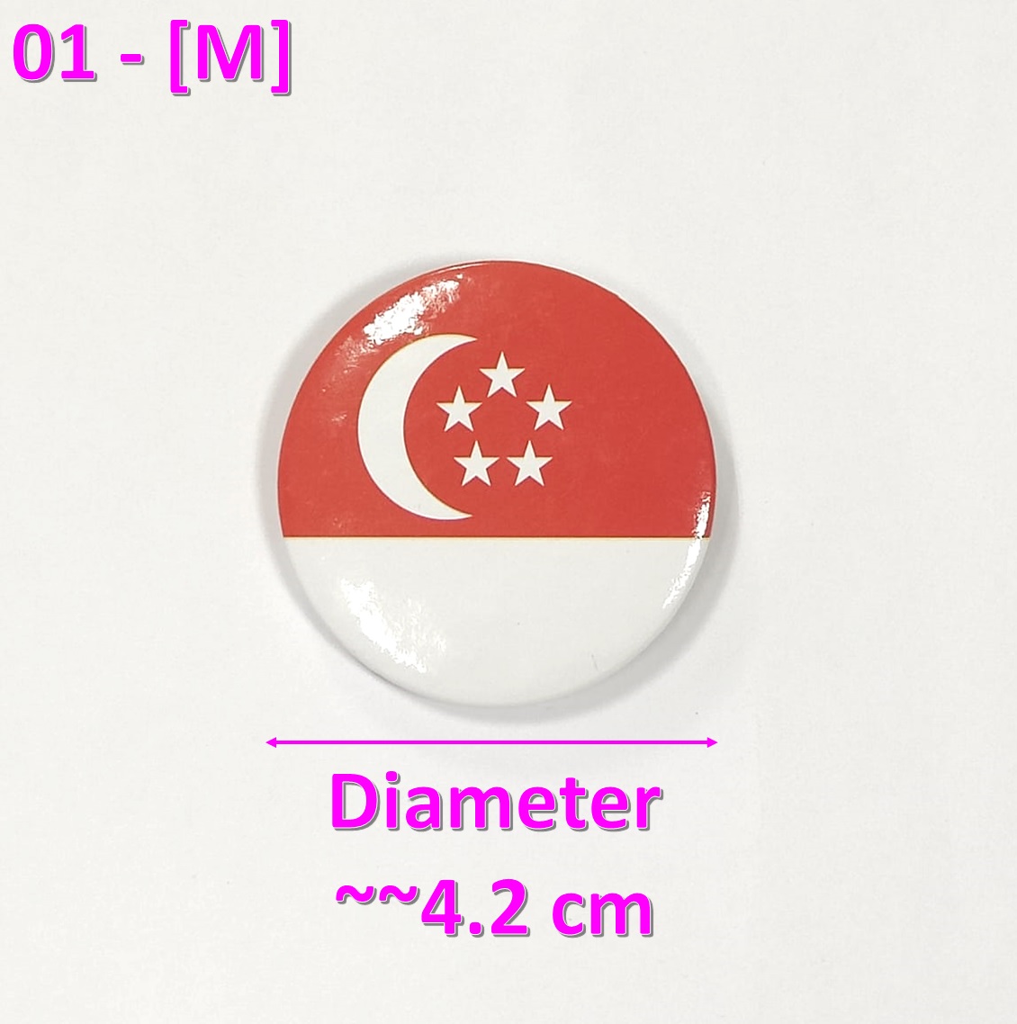 [NDP 05] [M or L Size] Brooch Pin, Glossy | Singapore Flag Badge | SG ...