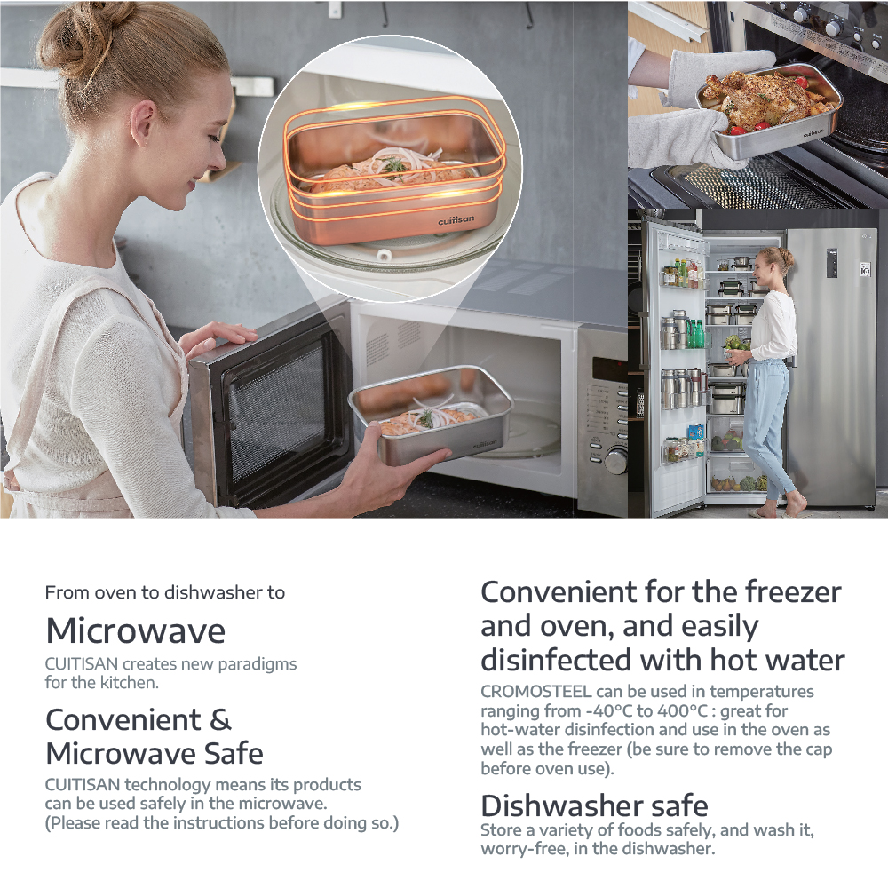 Cuitisan Stainless Steel Microwave Safe Partition Rectangle Lunch Box ...