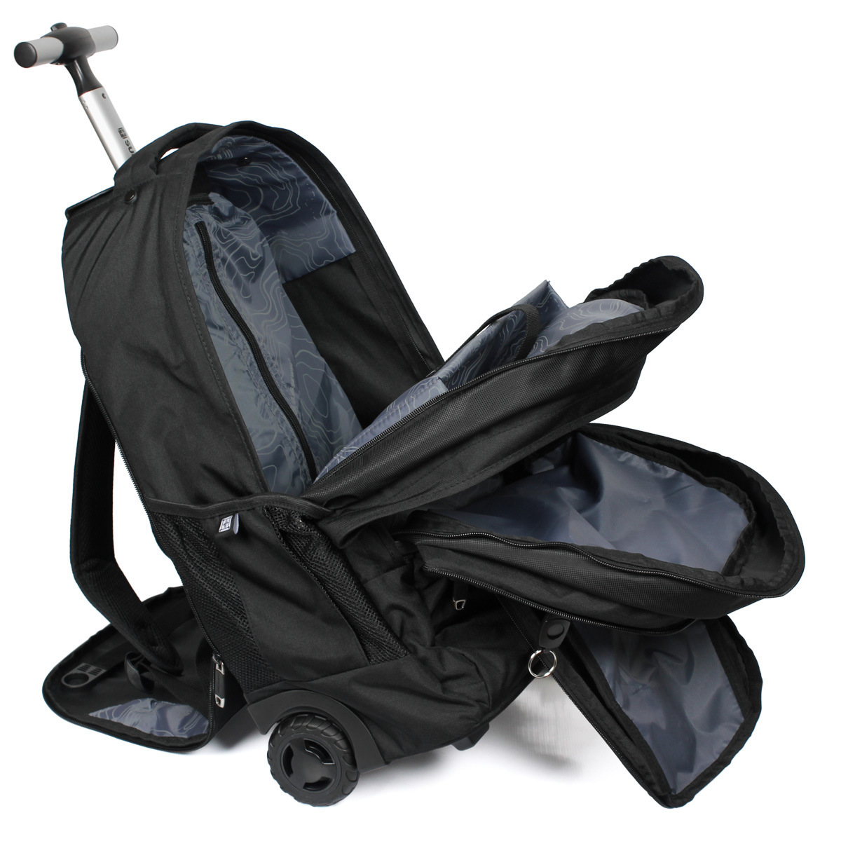 Executive Trolley Laptop Backpack 2 Wheels Waterproof School Travel Bag ...