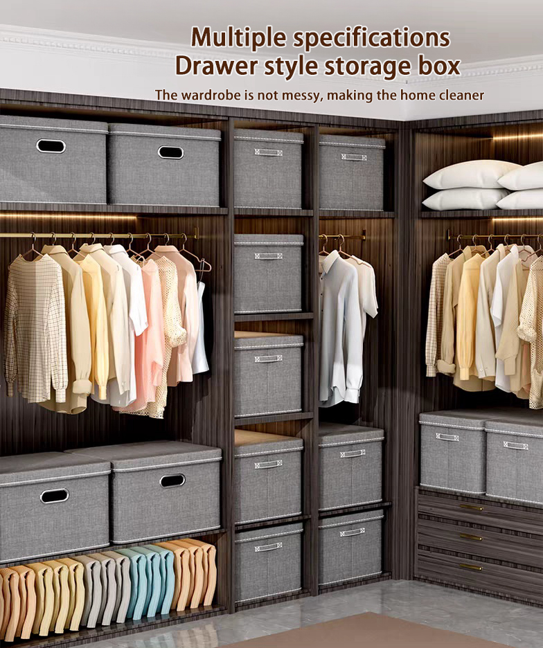 Folding storage box clothes storage box household fabric sorting box ...