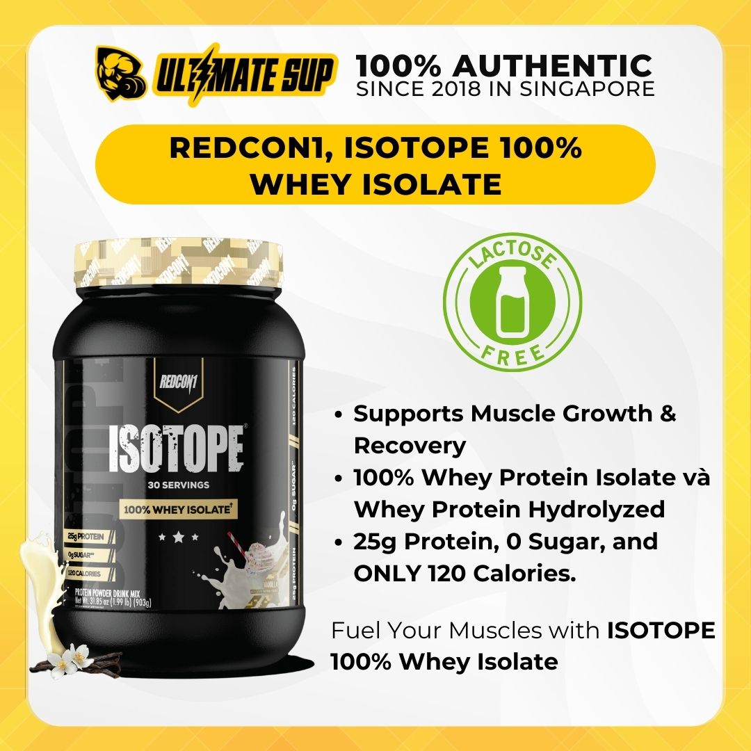 Redcon1, Isotope 100% Whey Isolate, Muscle Growth, Lactose Free ...
