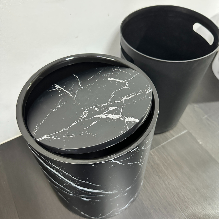 Minimalist contemporary flip dustbin with removable bucket / trash bin ...