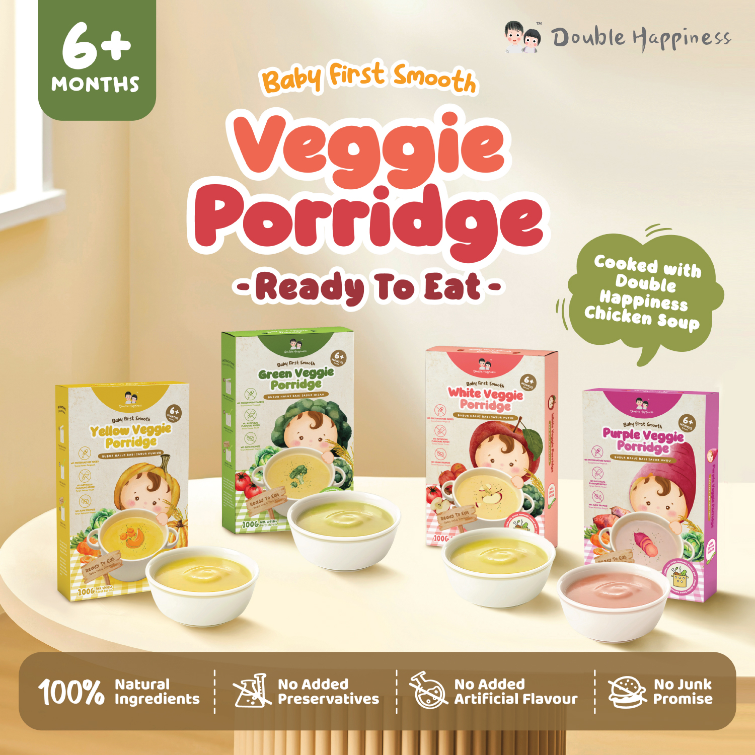Double Happiness Baby Ready to Eat Porridge (6m) and Quick Cook Pasta ...