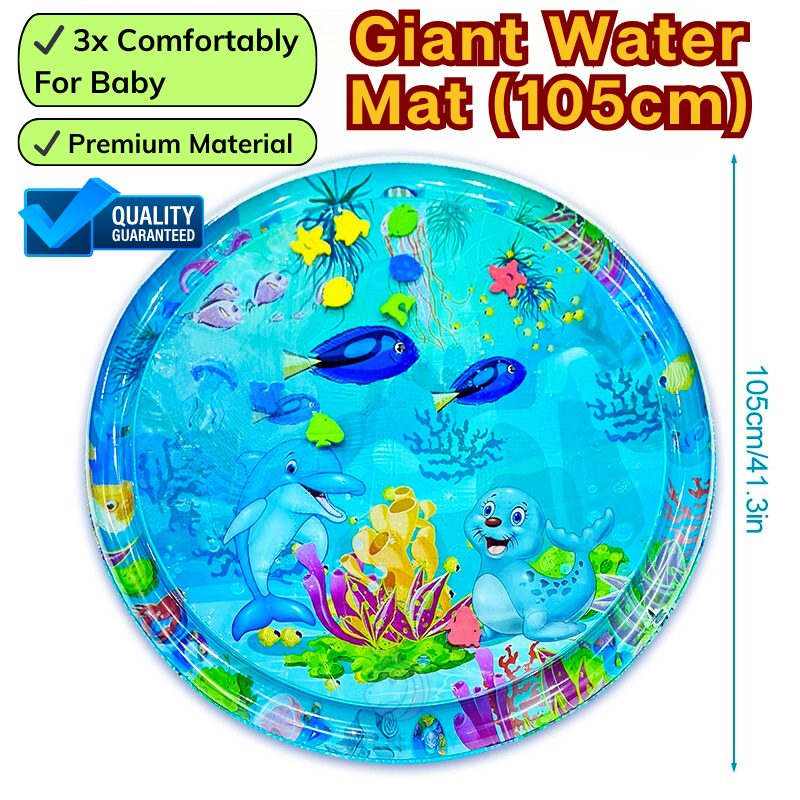 Baby Water PlayMat Inflatable for Floor Activity and Tummy Time thick ...