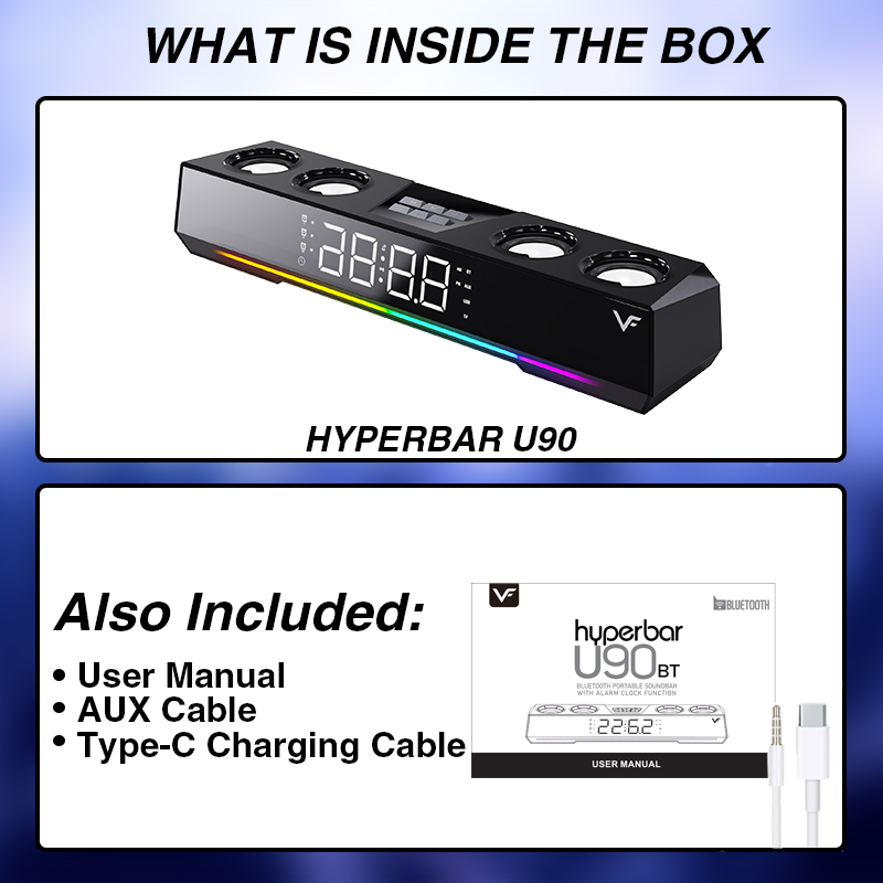 Vinnfier VF Hyperbar U90 BT 50W Bluetooth Wireless All In one Protable ...