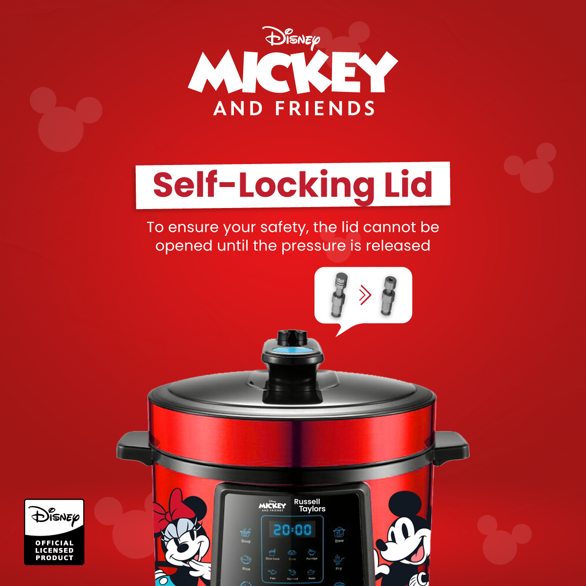 Russell Taylors x Disney Mickey/Hello Kitty Pressure Cooker Rice Cooker ...