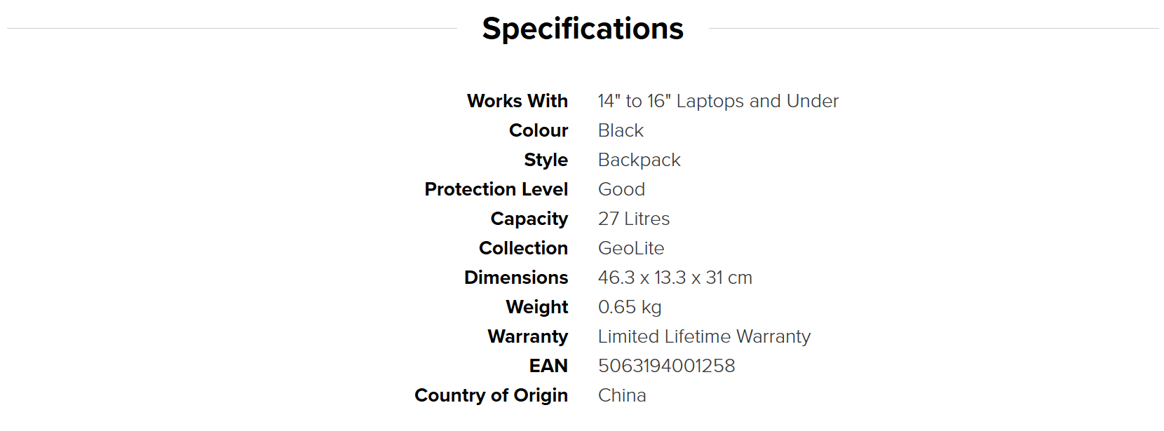 Targus Geolite EcoSmart 15-16" Advanced Backpack - Black TSB962GL ...