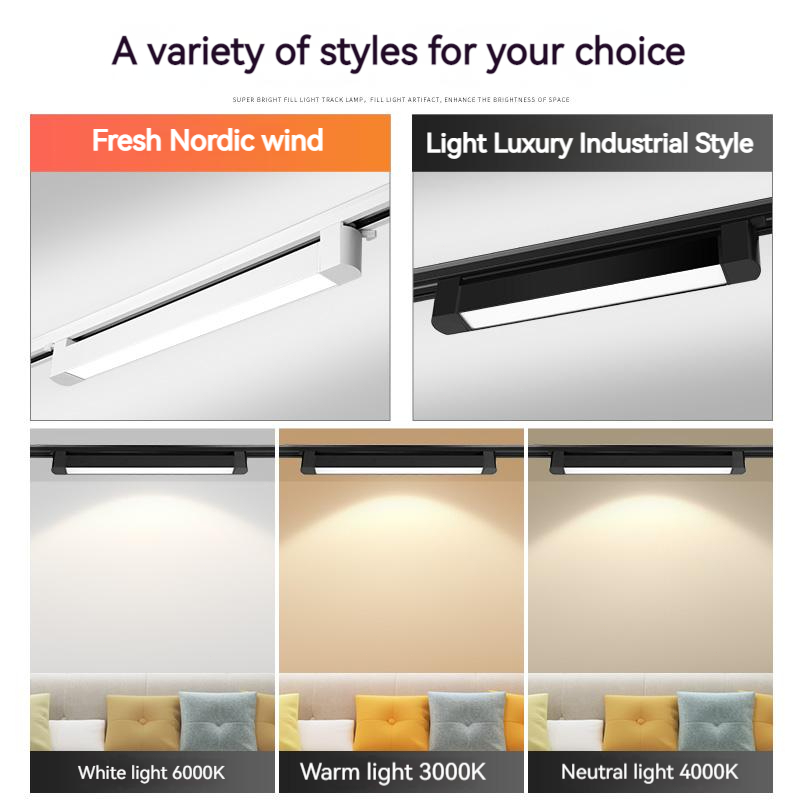 Led Track Light Bar 12W 20W 30W 40W COB Track Lamp Linear Lighting ...